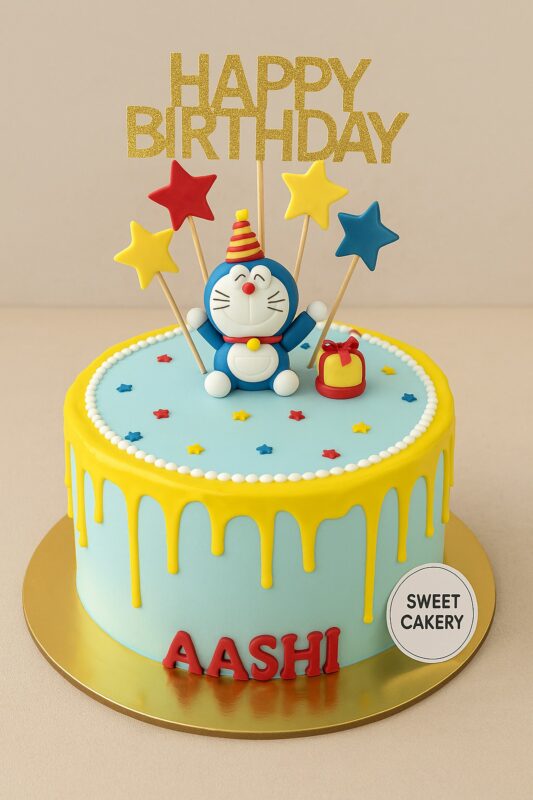 Doremon Theme Birthday Cake for Kids - Sweet Cakery